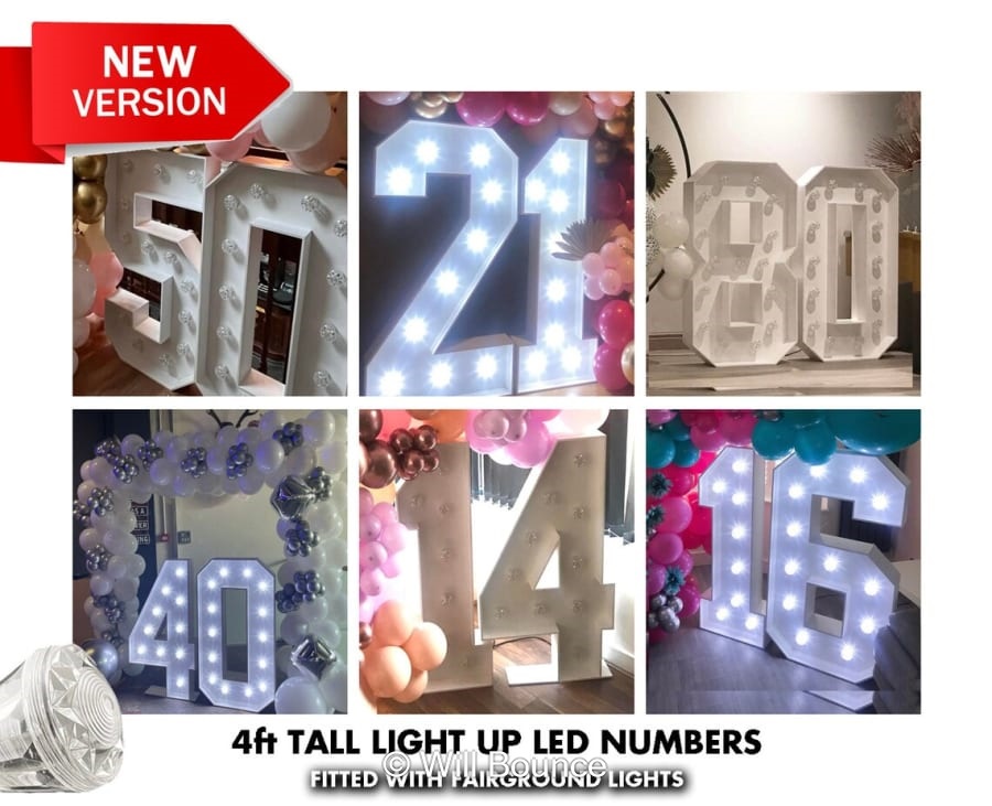 Number 2 led light up Number - Bouncy Castle Hire in Lancashire | Will ...